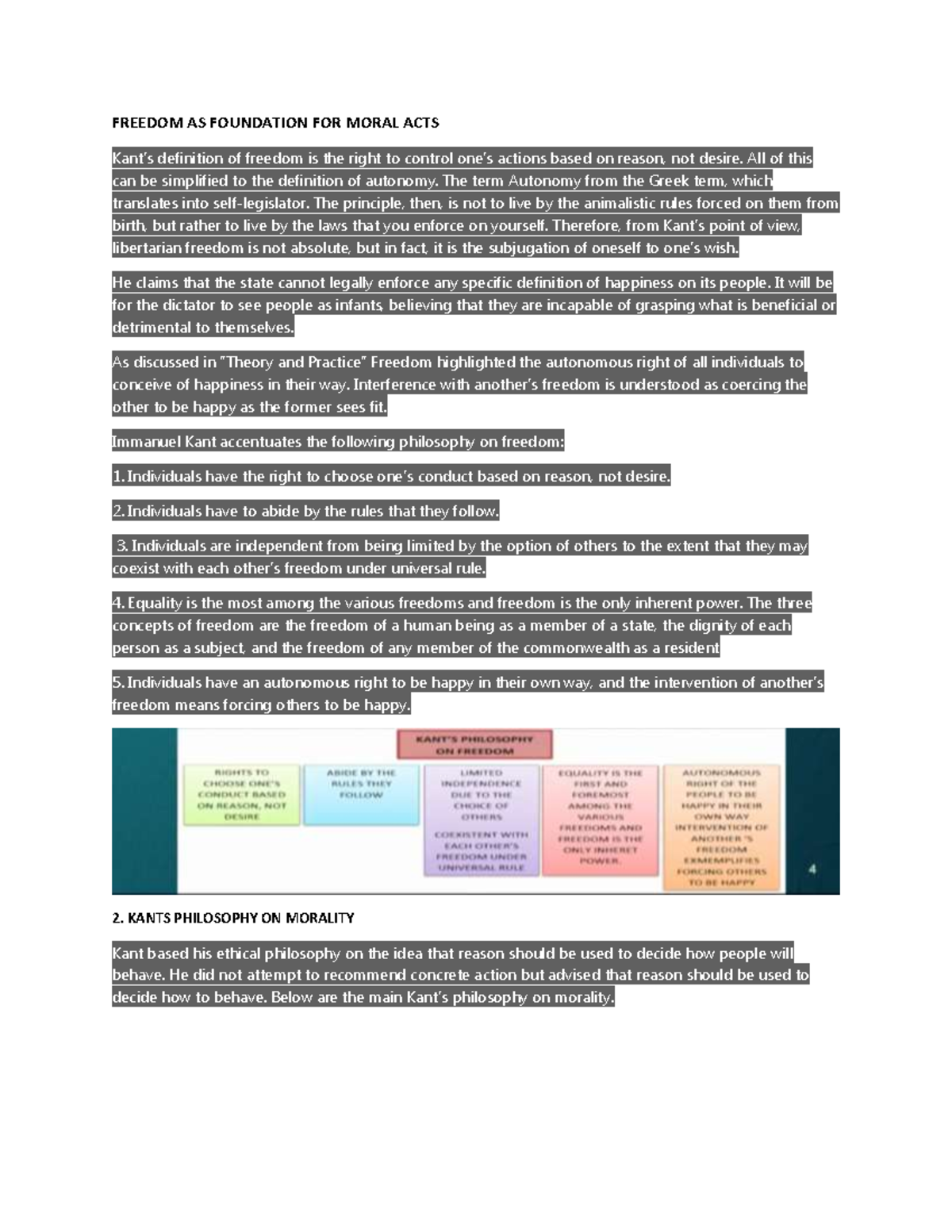 Freedom AS Foundation FOR Moral ACTS - FREEDOM AS FOUNDATION FOR MORAL ...