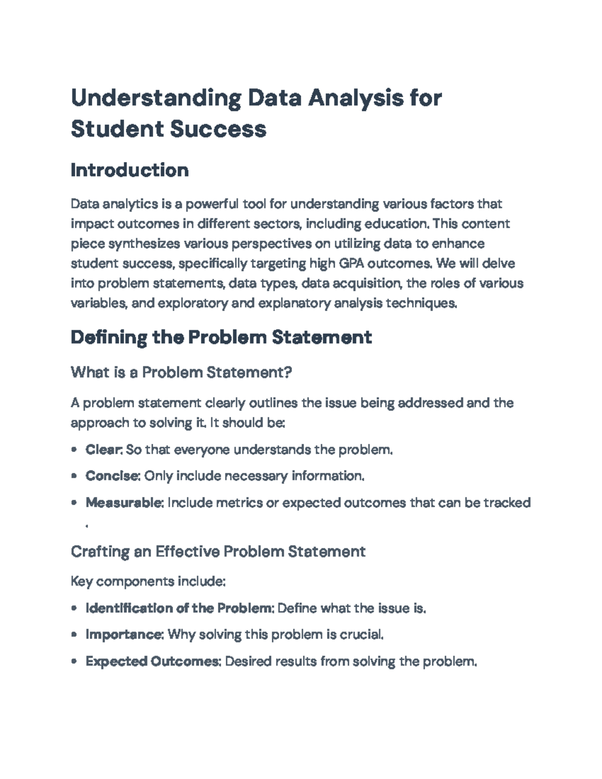 Understanding Data Analytics for Enhancing Student Success in Education ...