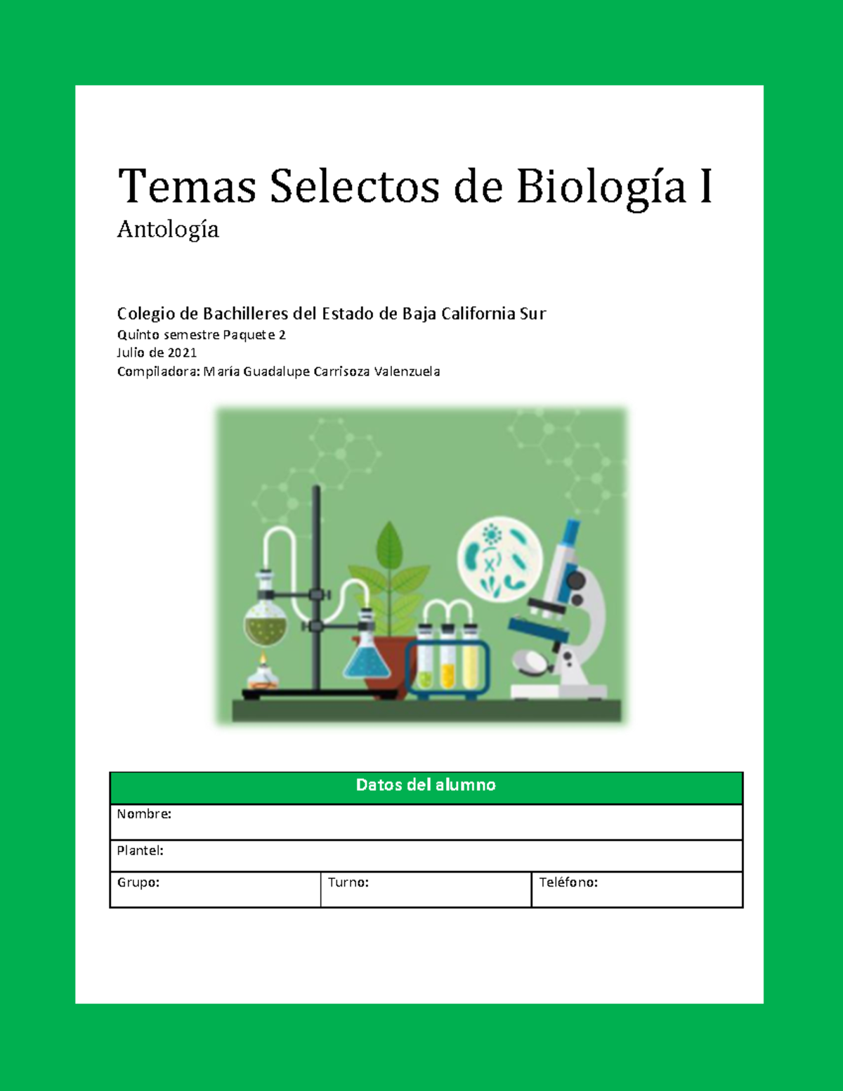 Cuadernillo de Actividades para Temas Selectos de Biología I - 2023 ...