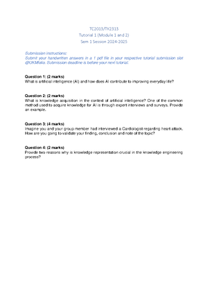 2024 Tutorial 4 Probability - Tutorial 4: Probability Please submit the ...