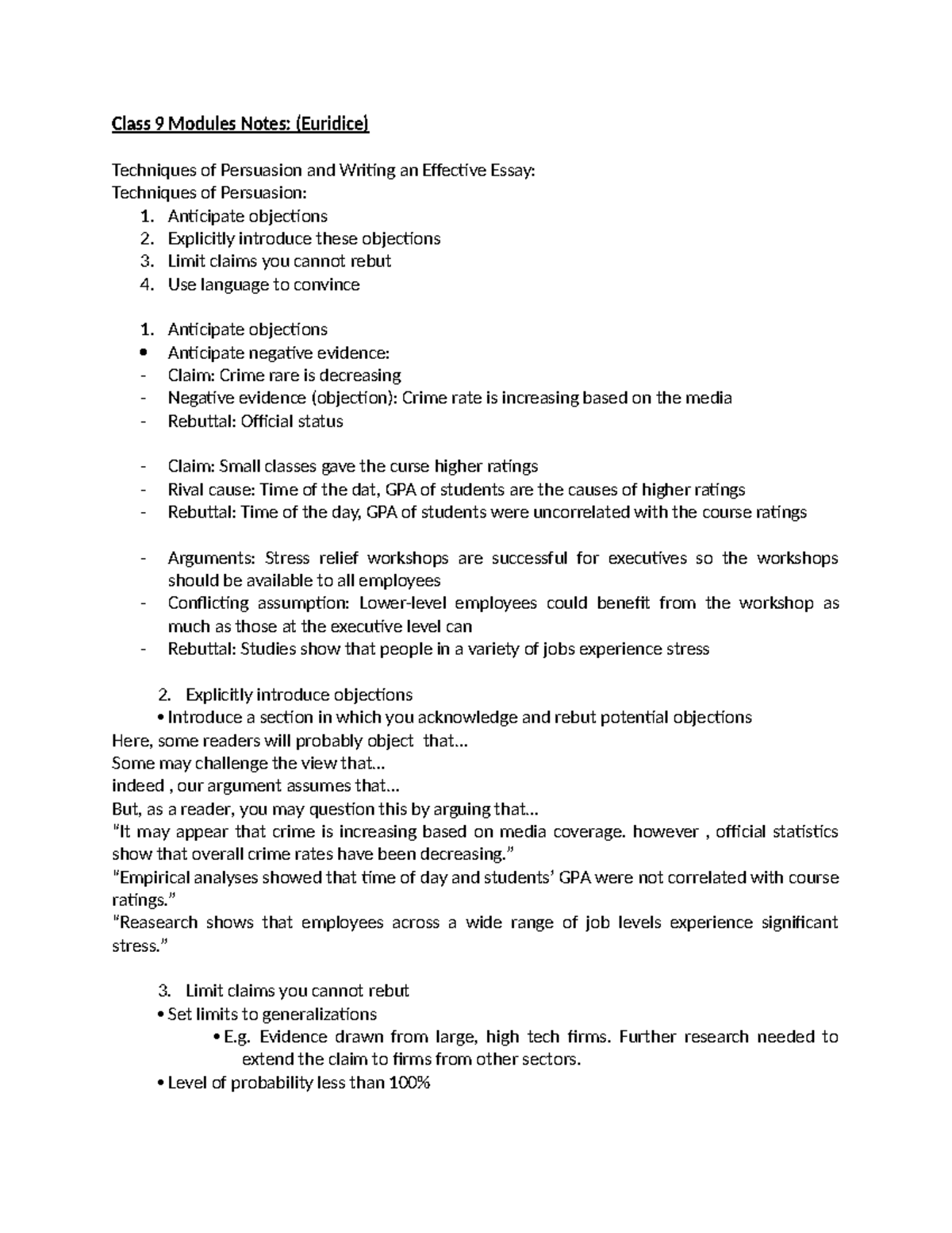 Class 9 Notes: Techniques of Persuasion & Writing Effective Essays ...