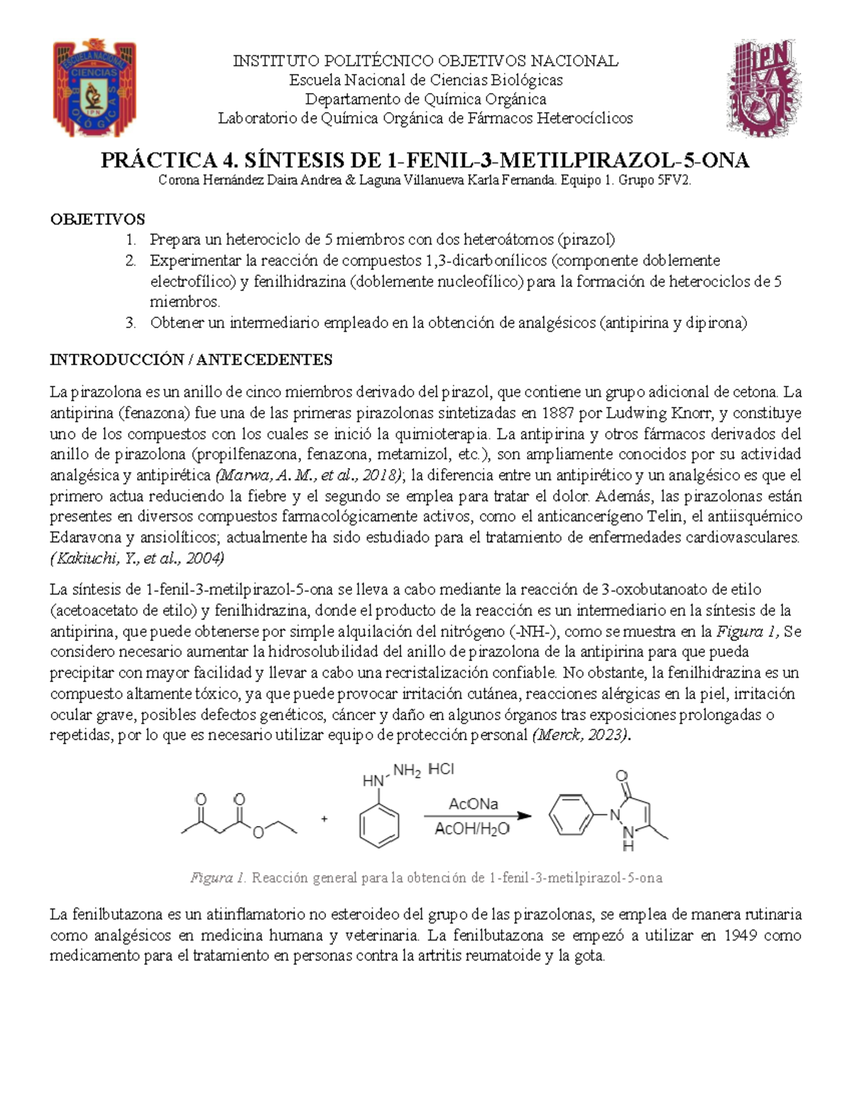 Síntesis de 1-Fenil-3-Metilpirazol-5-Ona en Laboratorio de Química ...