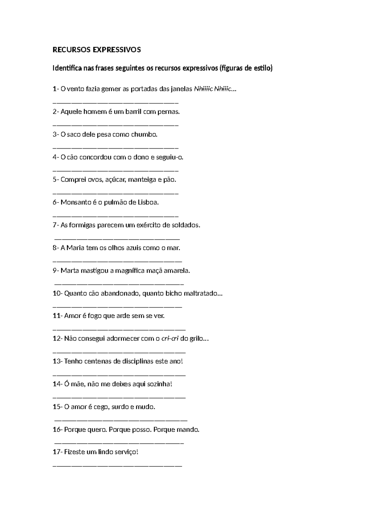 Recursos Expressivos: Identificação e Soluções de Figuras de Estilo ...