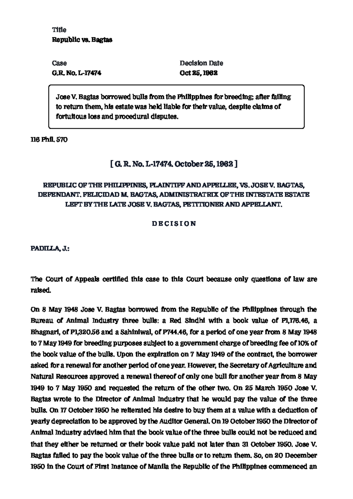 G.R. No. L-17474: Republic vs. Bagtas Case Analysis and Decision ...