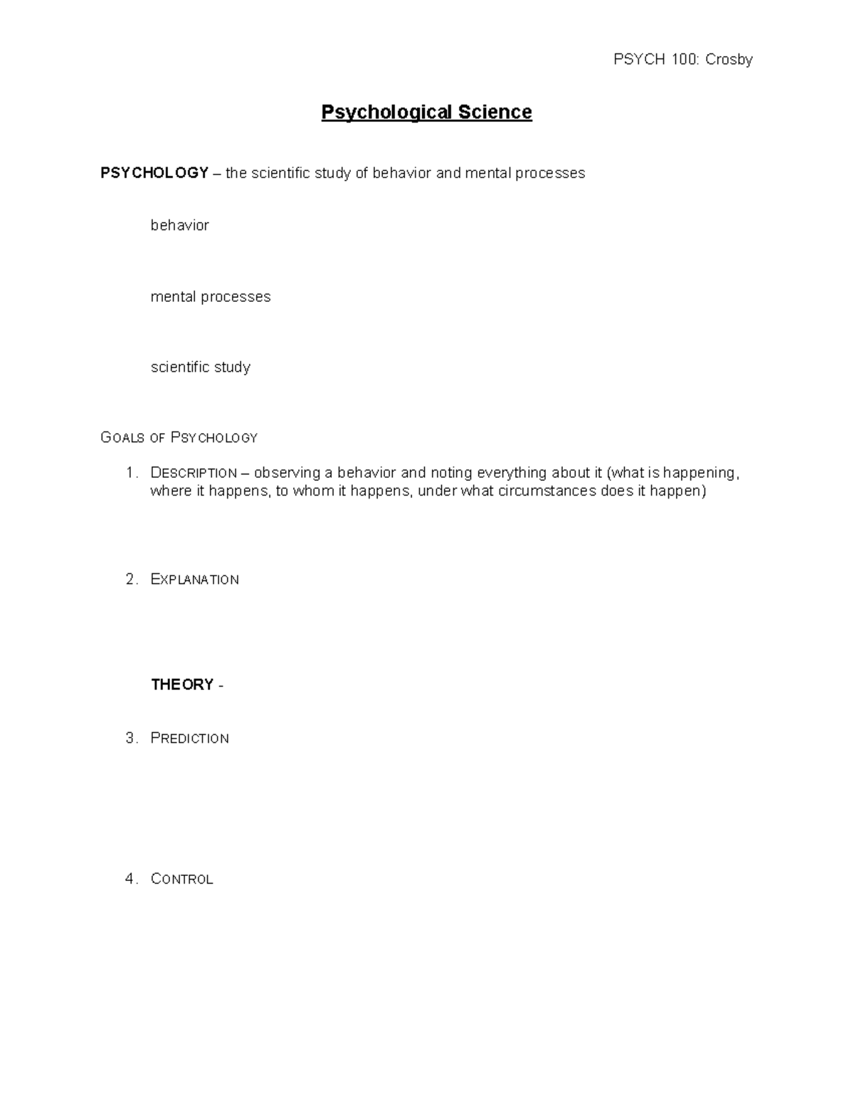 PSYCH 100: Comprehensive Overview of Psychological Science - Studocu