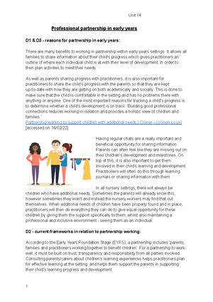 [Solved] Discuss the role of the early years practitioner when ...