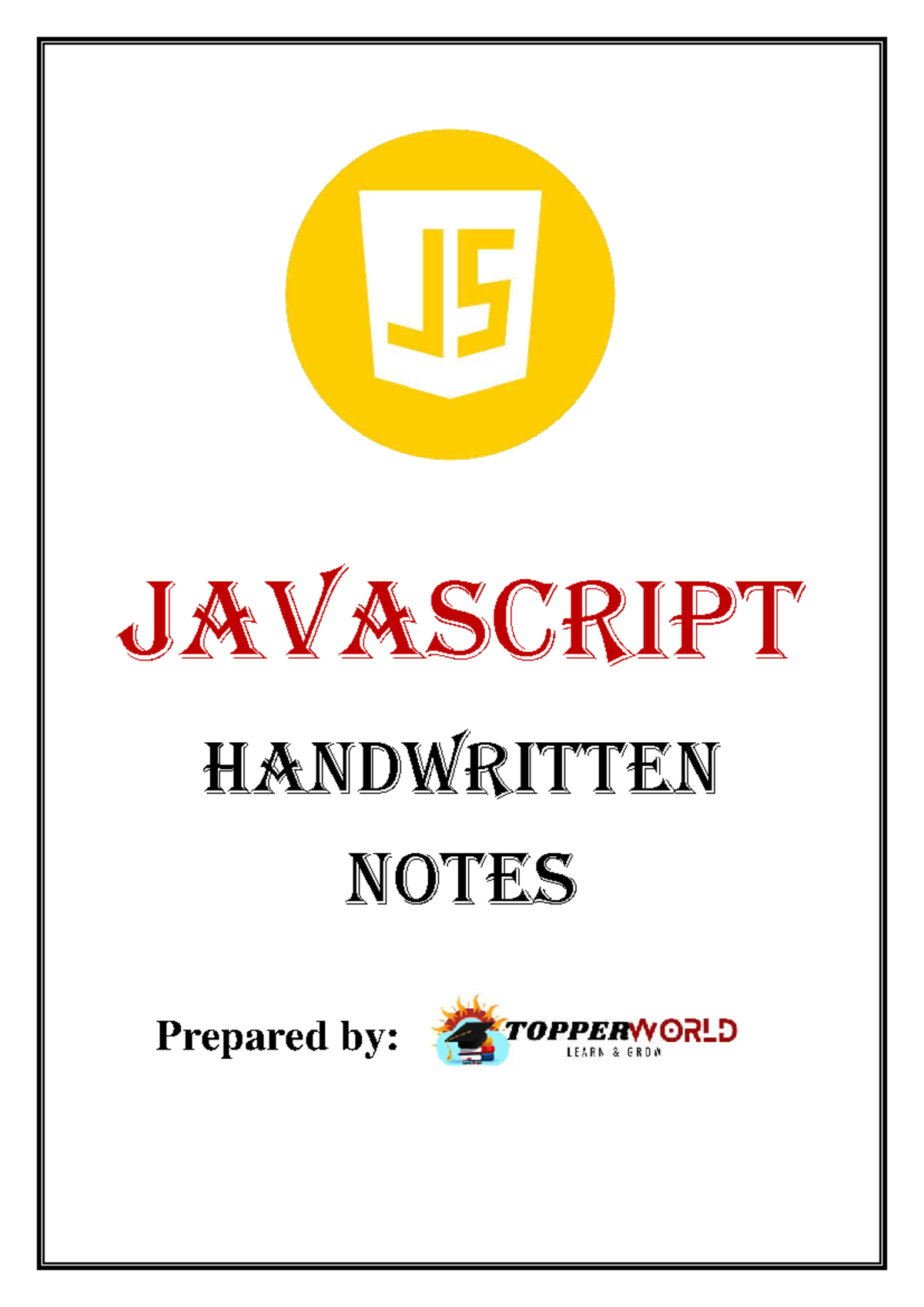 JS 1739658987: Comprehensive Handwritten Notes on JavaScript - Studocu