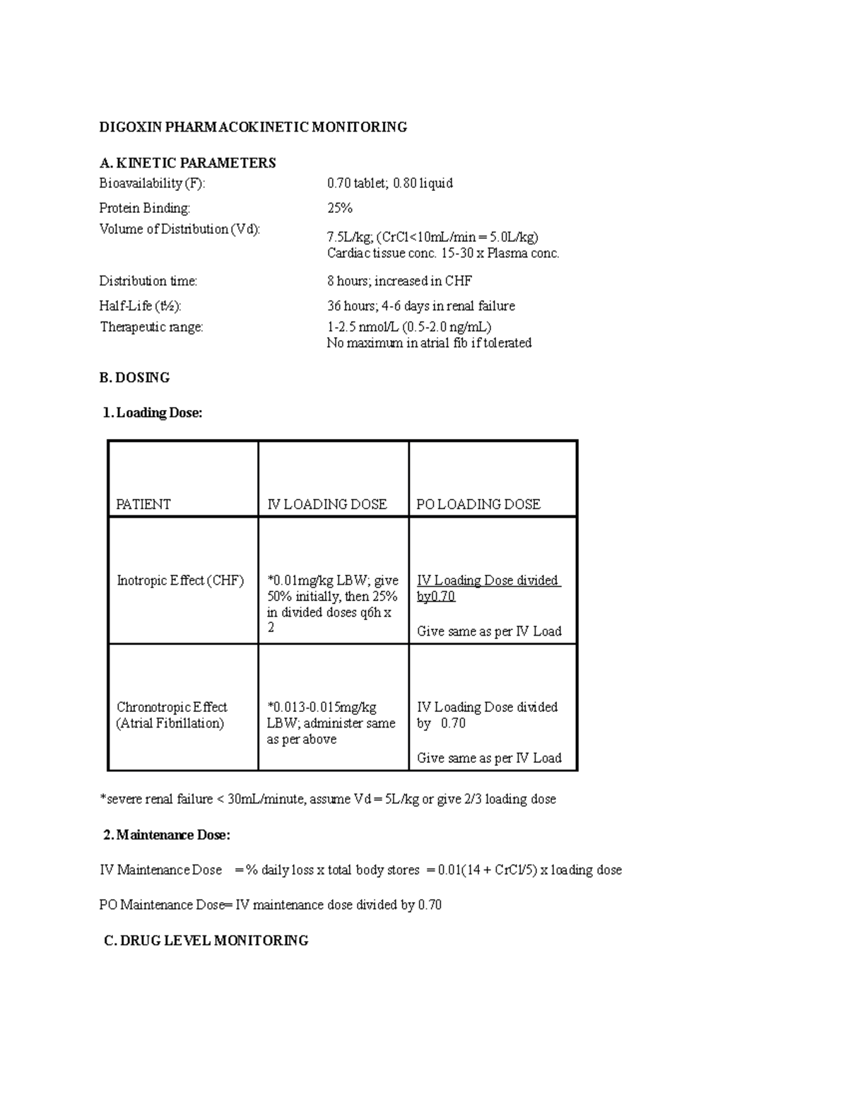 Digoxin Pharmacokinetics & Monitoring: Important Dosing Guidelines ...