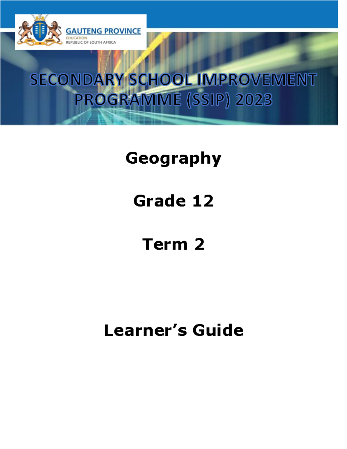 Geography LG SCI-BONO - Grade 12 Geomorphology Learner's Guide - Studocu