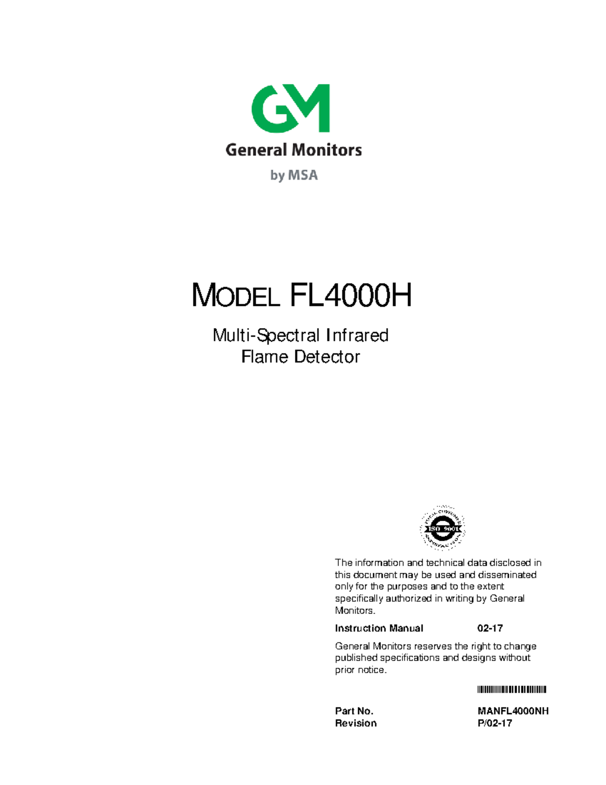 FL4000H Instruction Manual: Multi-Spectral Infrared Flame Detector ...