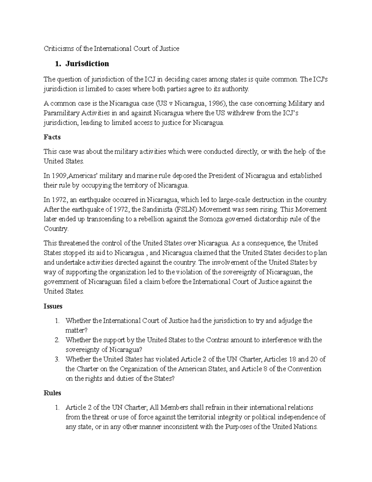 Criticisms of the ICJ: Jurisdiction and Enforcement Mechanisms Analysis ...