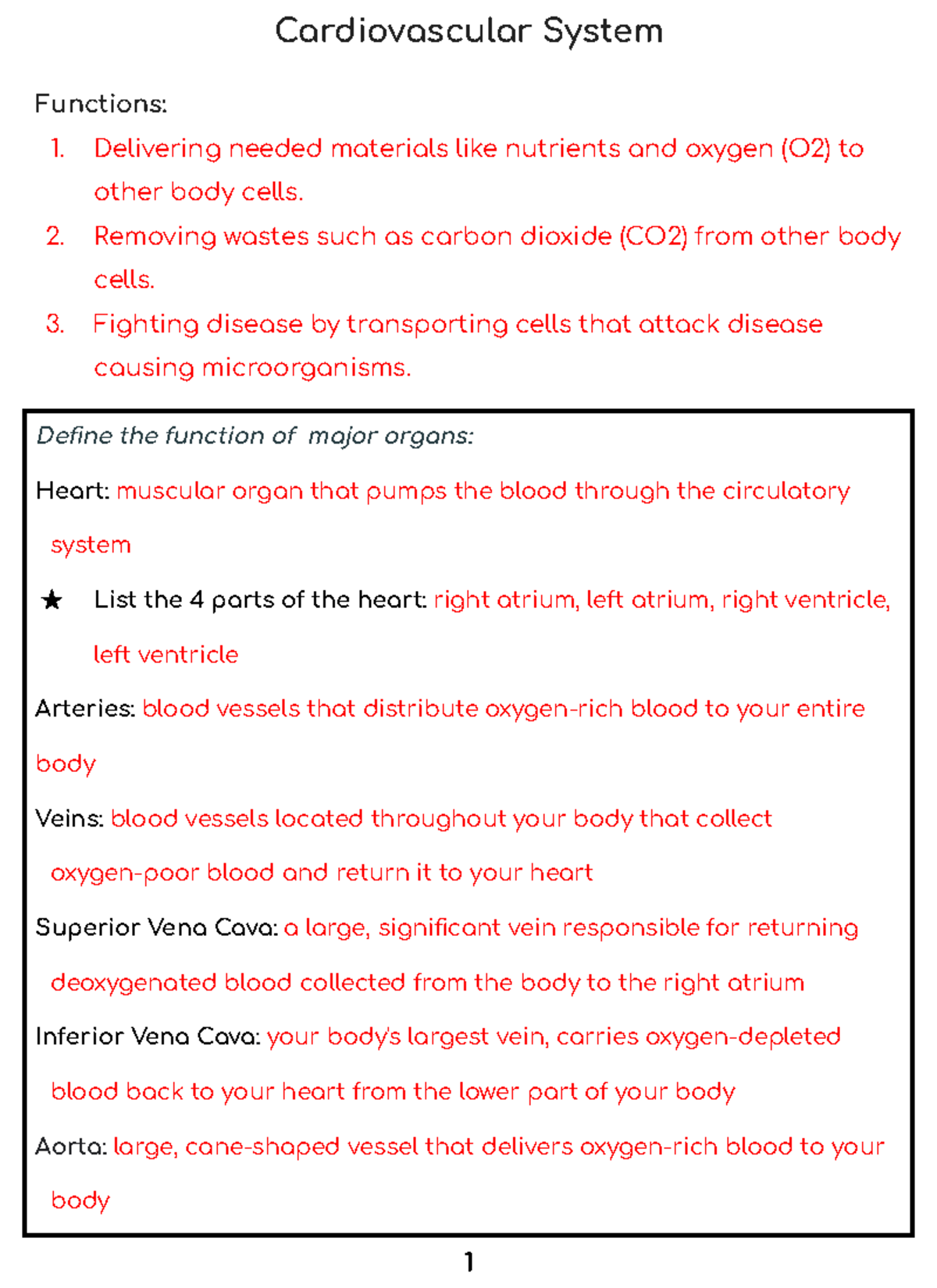 Cardiovascular, Respiratory, Digestive & Excretory System Overview ...