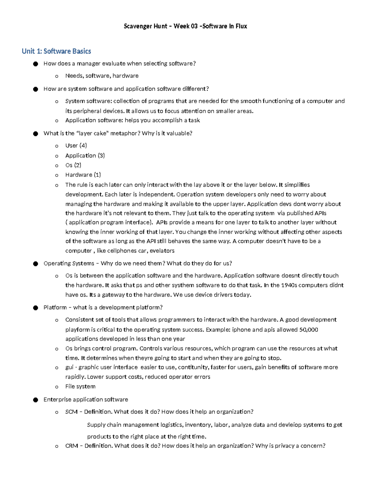 Scavenger Hunt 03: Software Basics in Flux Unit 1 - Studocu