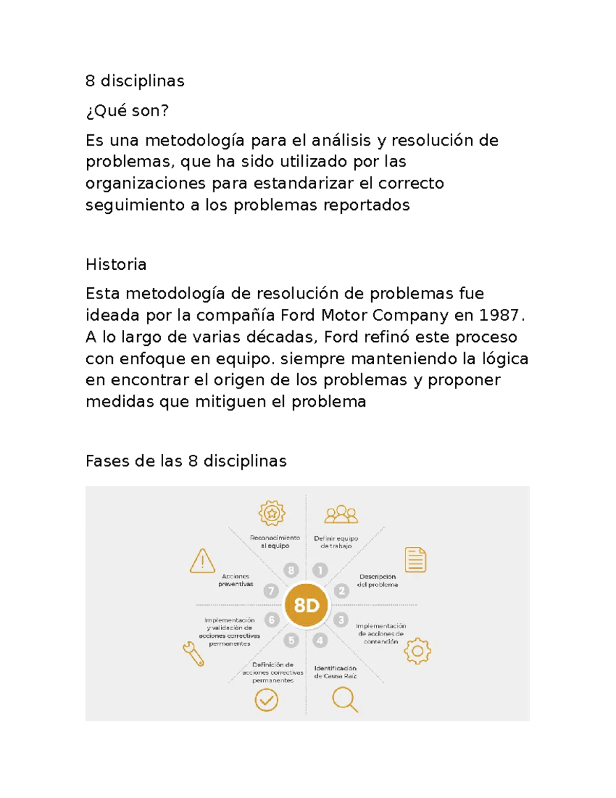 Metodología 8D para la Resolución de Problemas: Guía y Ventajas - Studocu