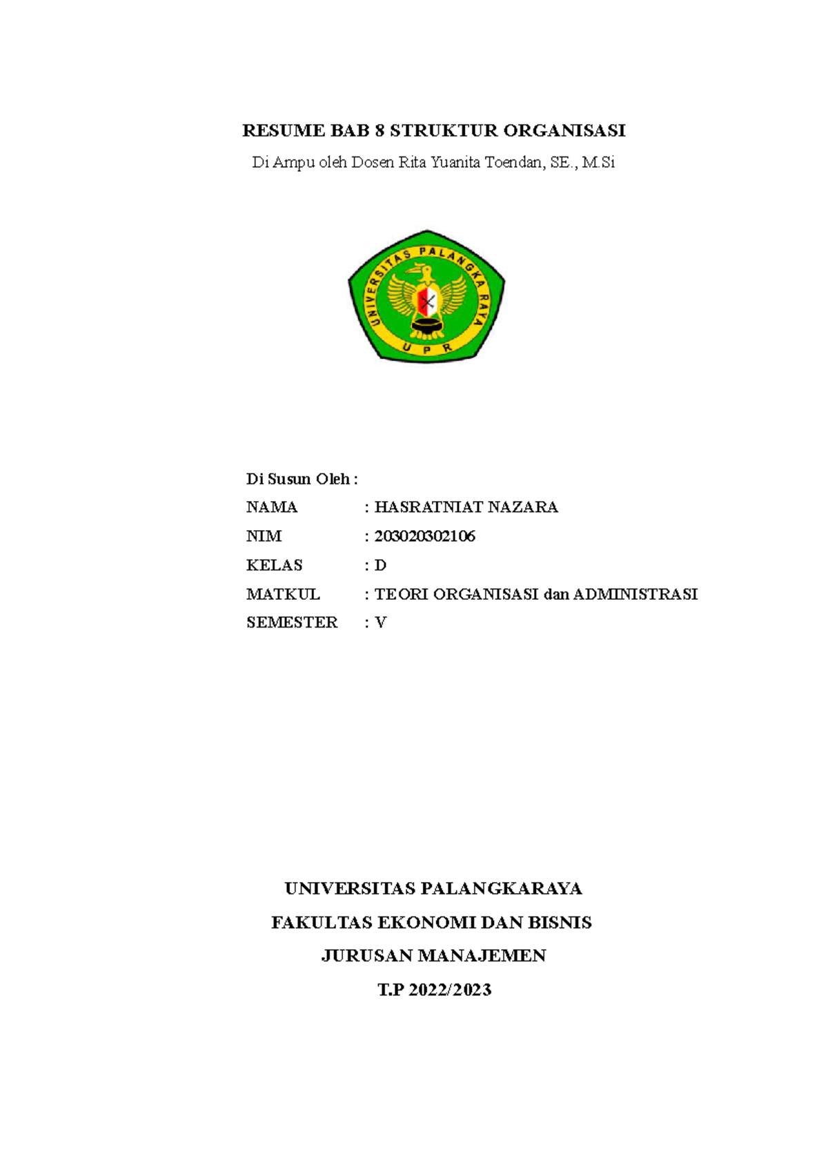 Resume BAB 8 Struktur Organisasi - RESUME BAB 8 STRUKTUR ORGANISASI Di Ampu oleh Dosen Rita ...