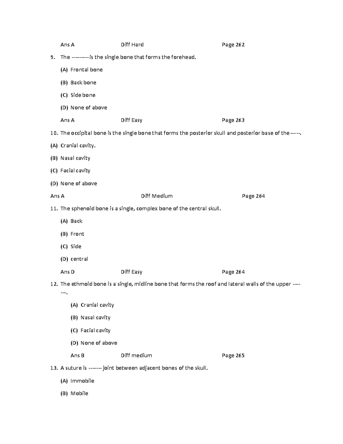 Anatomy & Physiology Test Bank: Bone Structure Questions (OpenStax ...