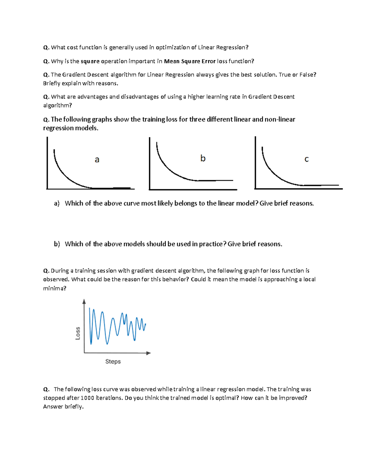 Linear Regression (ML101) - Practice Questions & Insights - Studocu