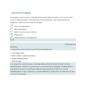 [Solved] The oligopoly market structure is characterized by several ...