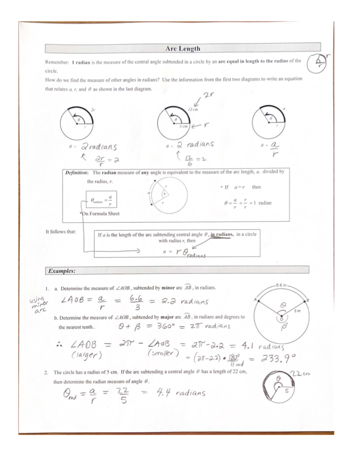 Arc Length - Solutions for Geometry (MATH 101) - Studocu