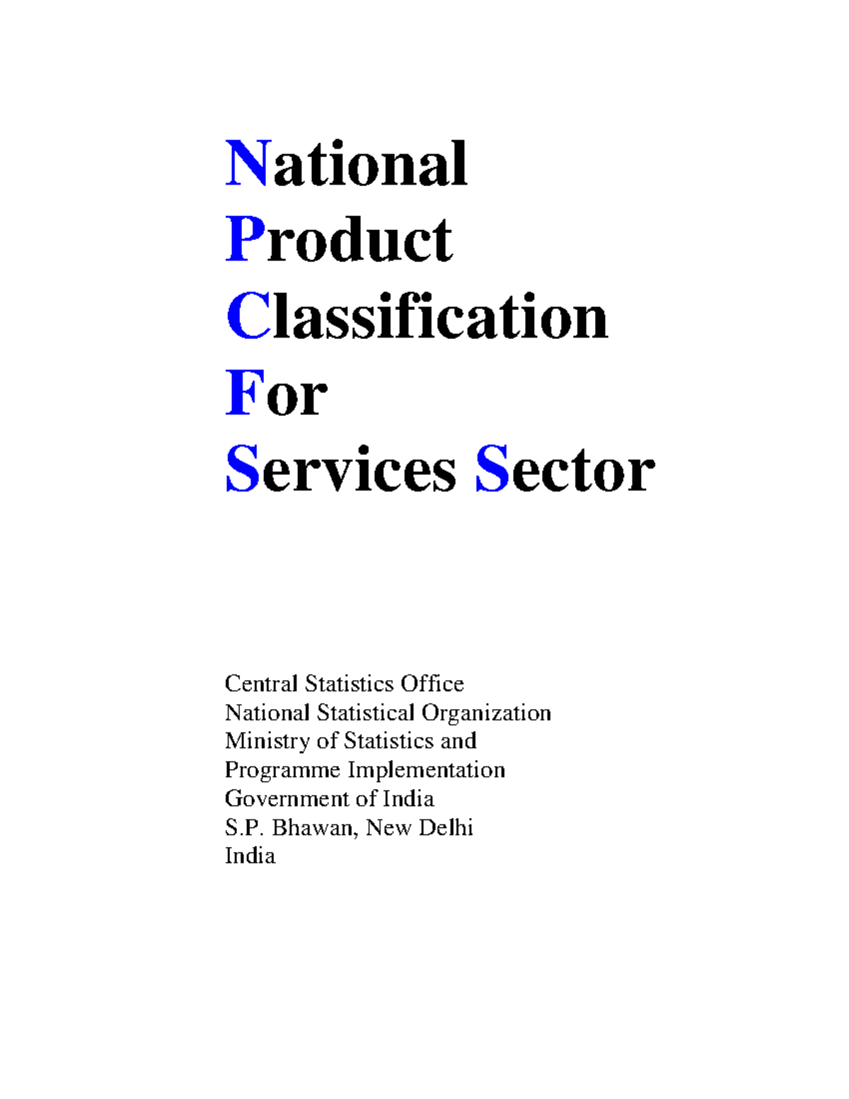 National Product Classification Codes for Services Sector (NPCS) - Studocu