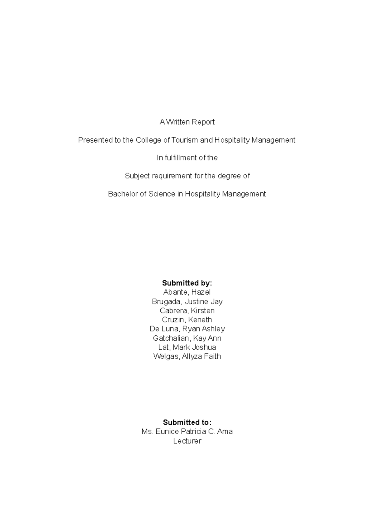 Group 2 - Region 5 Written Report - A Written Report Presented to the ...