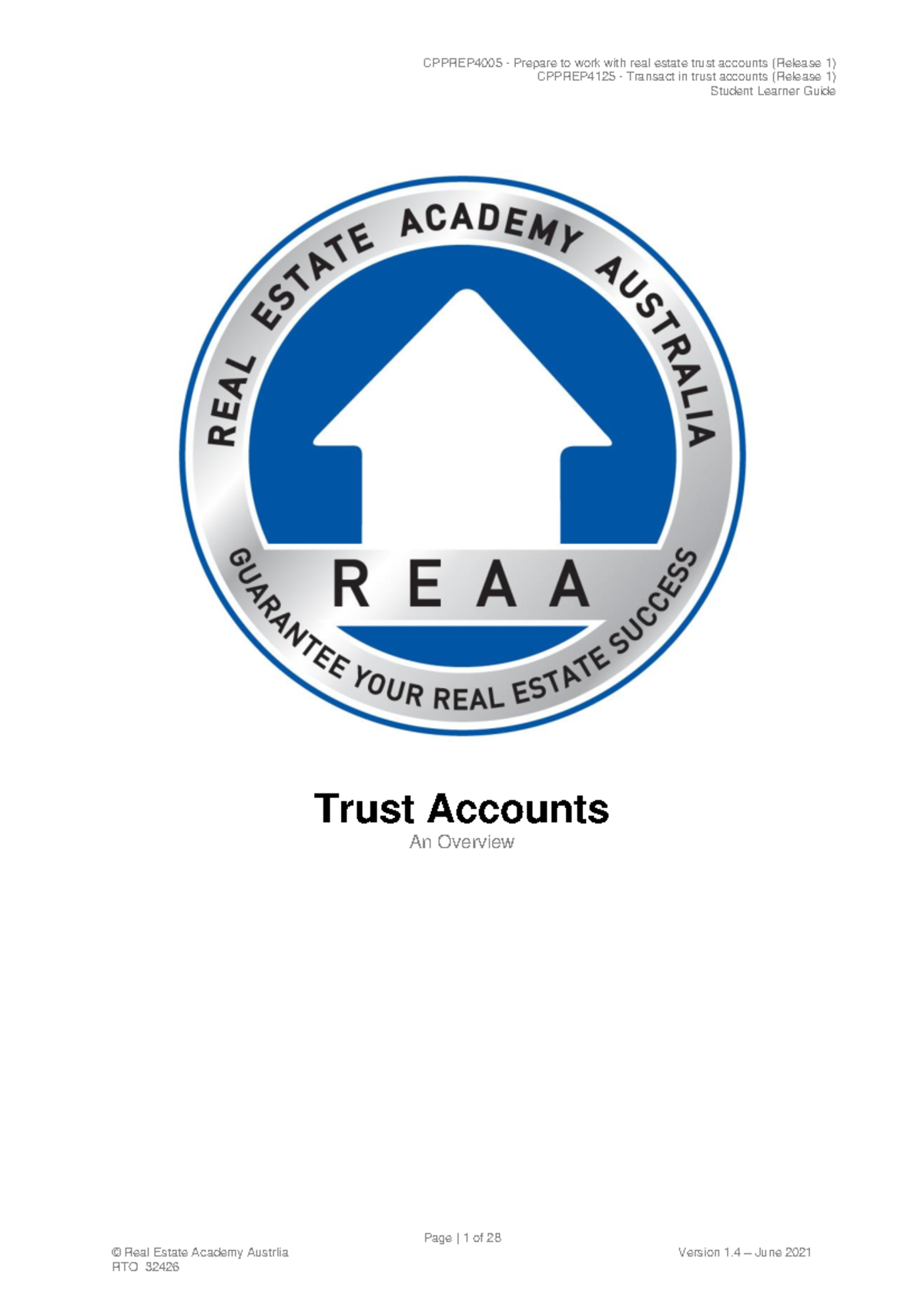 CPPREP4125 - Student Learner Guide on Trust Accounting Principles - Studocu