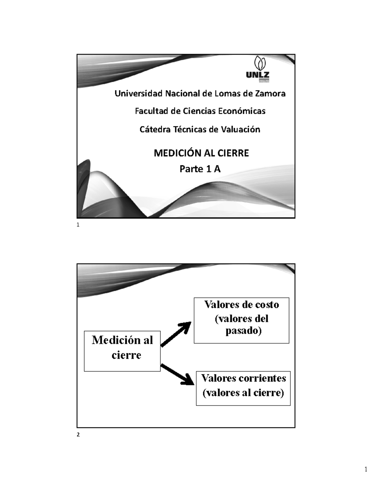 Medición al cierre en técnicas de valuación - Parte 1 A y B - Studocu