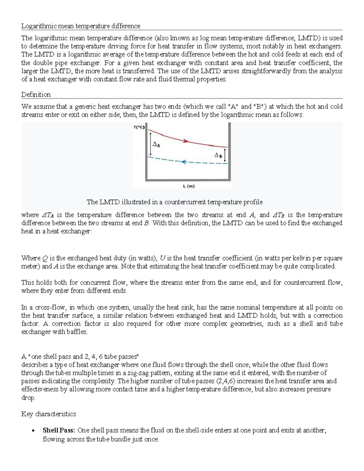 LMTD in Heat Exchangers: Understanding Logarithmic Mean Temp Diff - Studocu