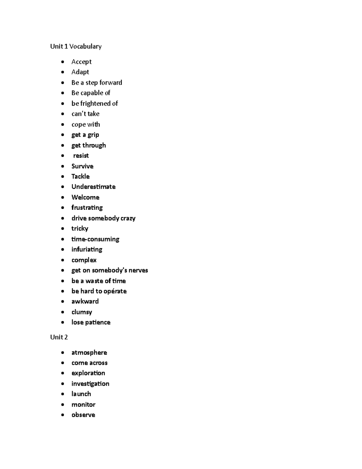 Unit 1 Vocabulary Notes - Key Terms and Concepts - Studocu