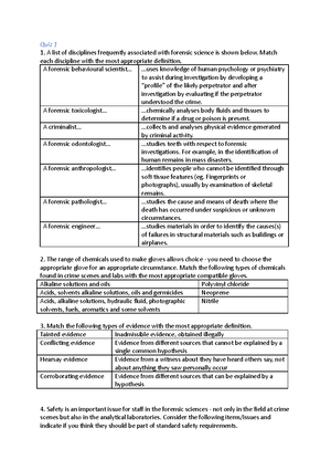 CHE103 crime scene investigation - Chapter 2: Crime scene investigation ...