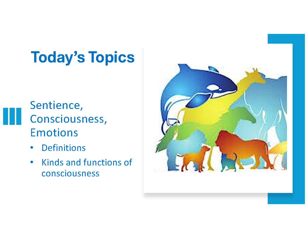 Understanding Sentience and Consciousness: ACBS 222 Lecture Notes - Studocu