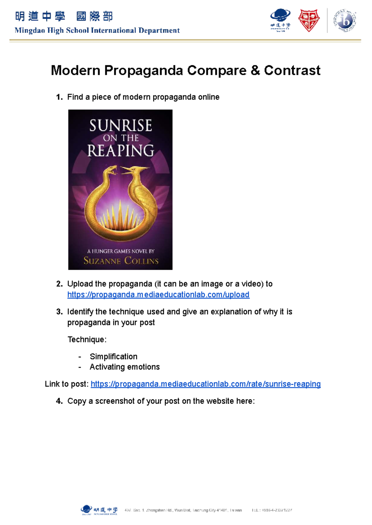 Modern Propaganda Analysis: Compare & Contrast (YU-CIH) - Studocu