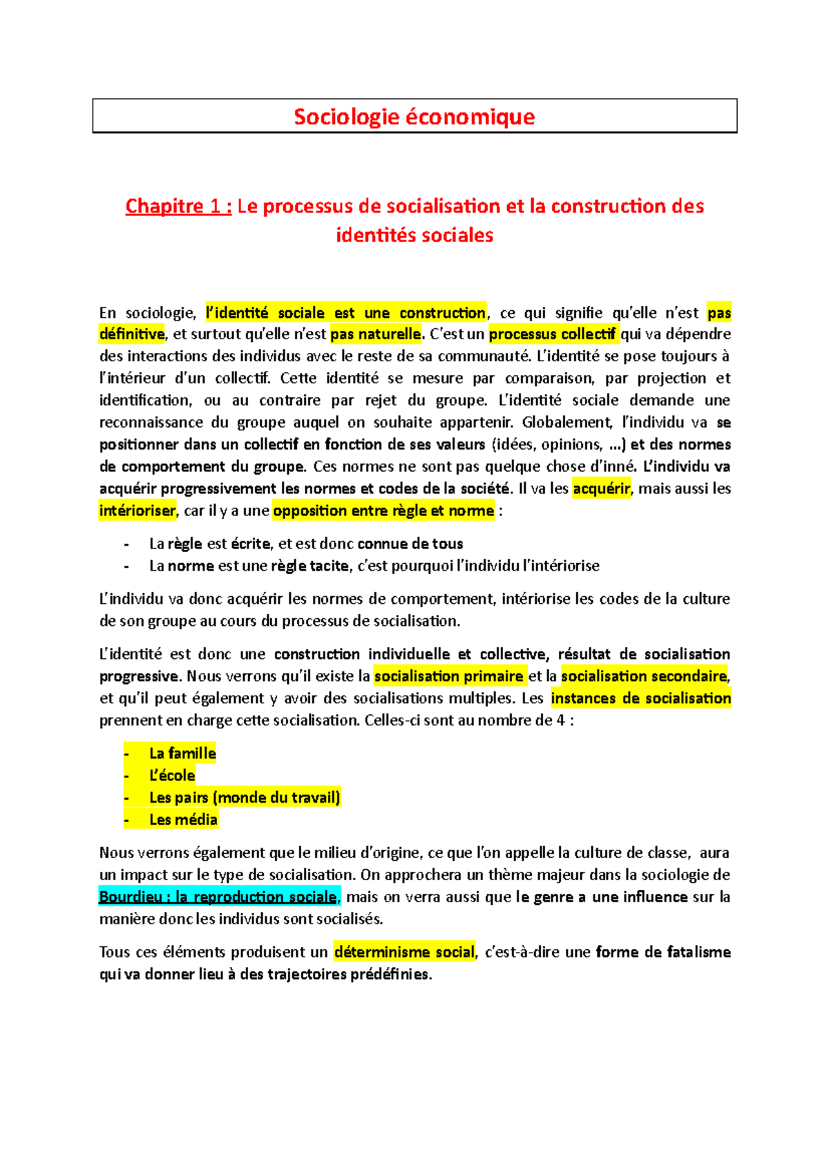 Chapitre 1: Processus de Socialisation et Identités Sociales ...