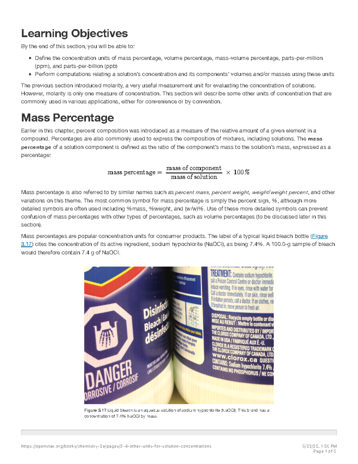 Concentration Units in Chemistry (Chemistry 2e Chapter 3.4) - Studocu