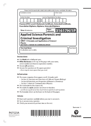 Unit 17 C D Biology Biocontainment - BETEC Applied Science level 3 Unit ...