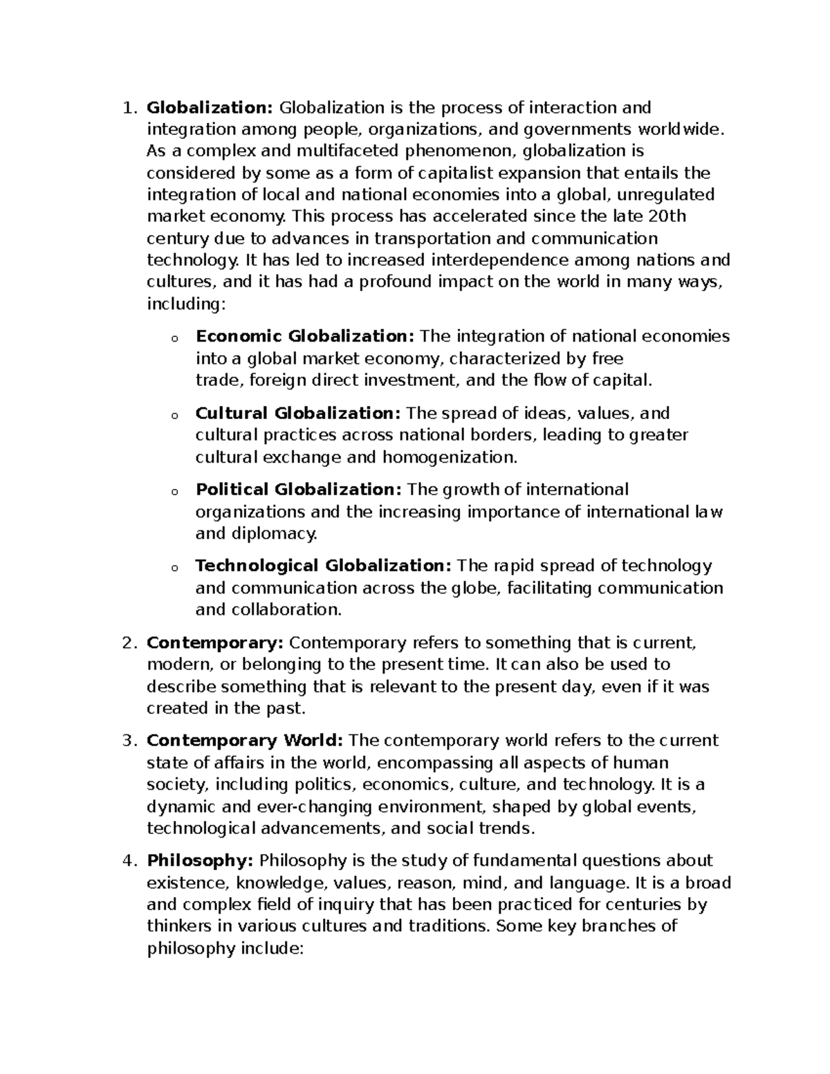 Globalization - 1. Globalization: Globalization is the process of ...