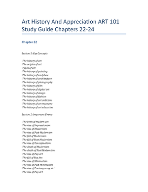 Art History And Appreciation ART 101 Study Guide Chapters 10-12 ...