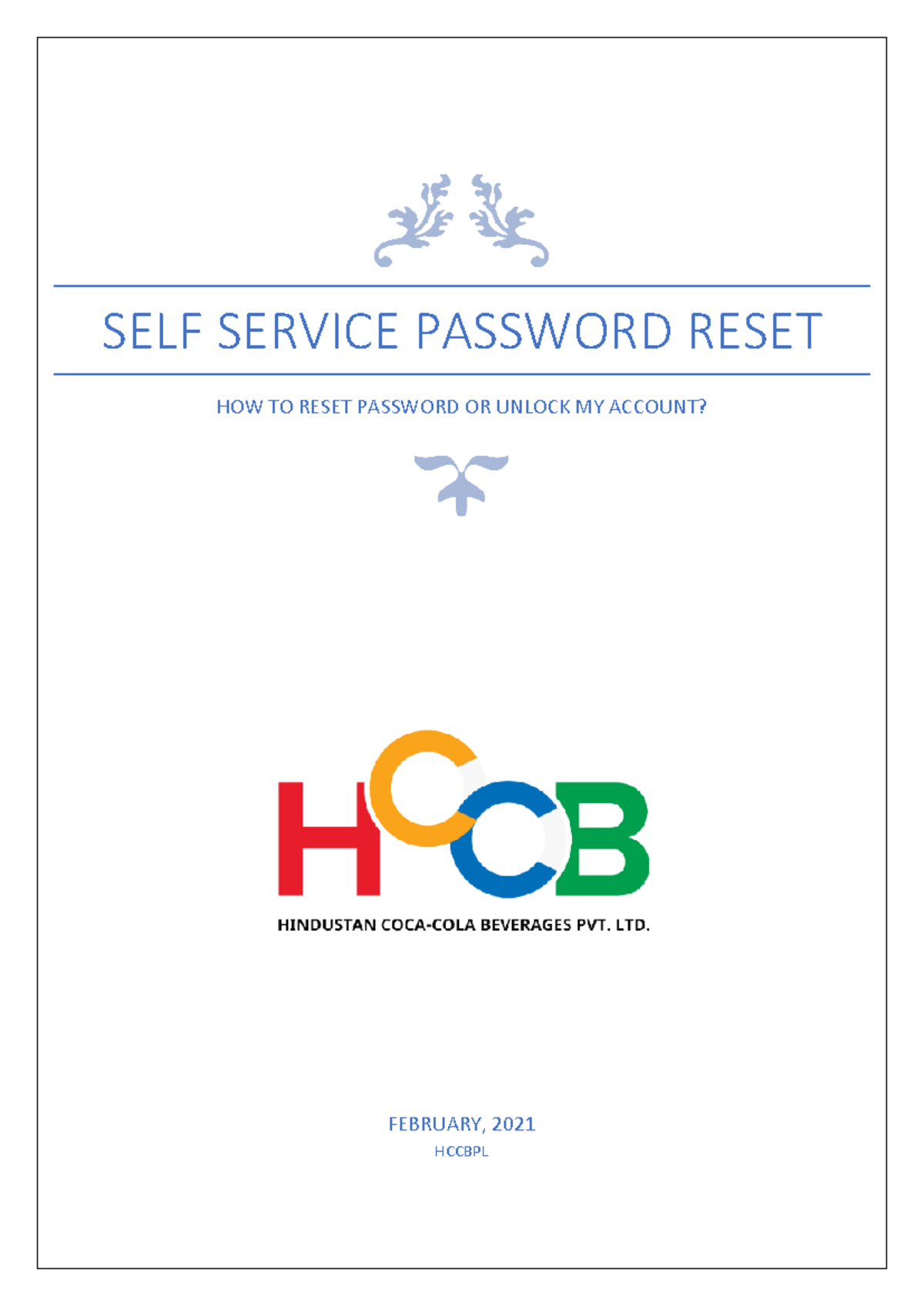 SSPR Guide: How to Reset Password or Unlock Account (HCCBPL) - Studocu