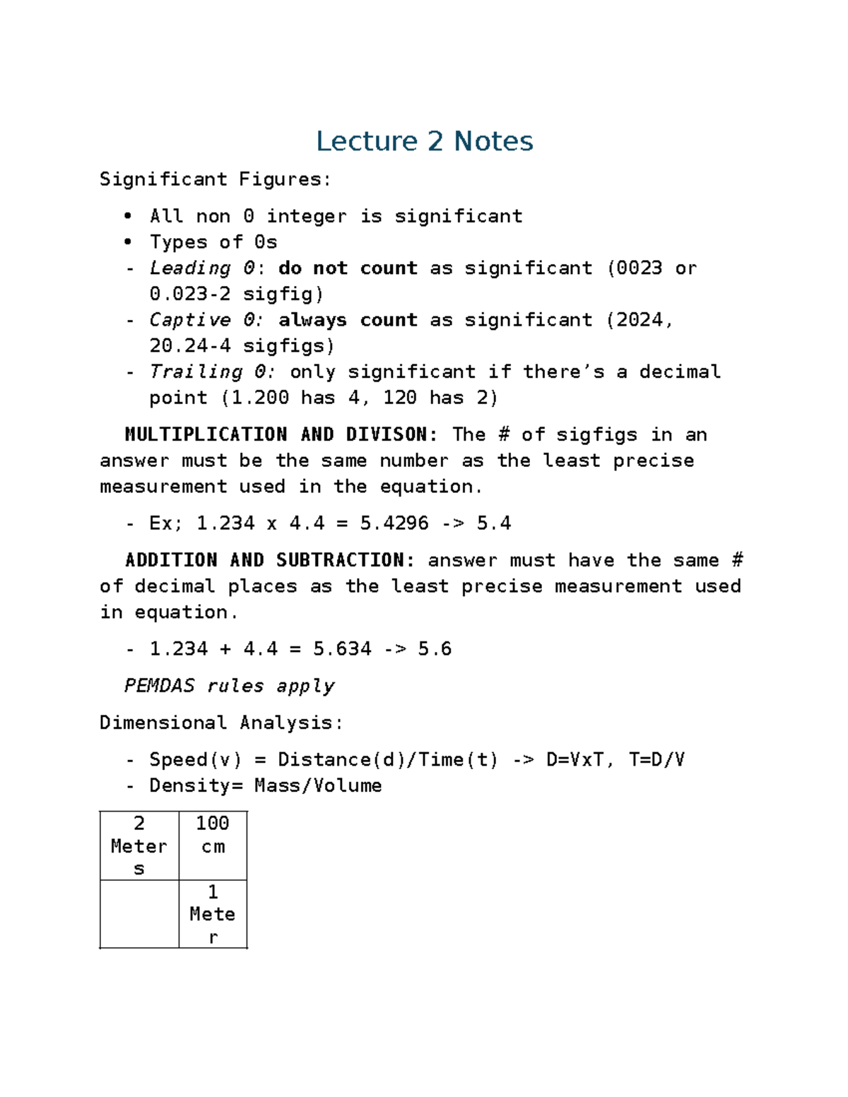 Chemistry Lectures Unit 1: Significant Figures & Atomic Concepts - Studocu