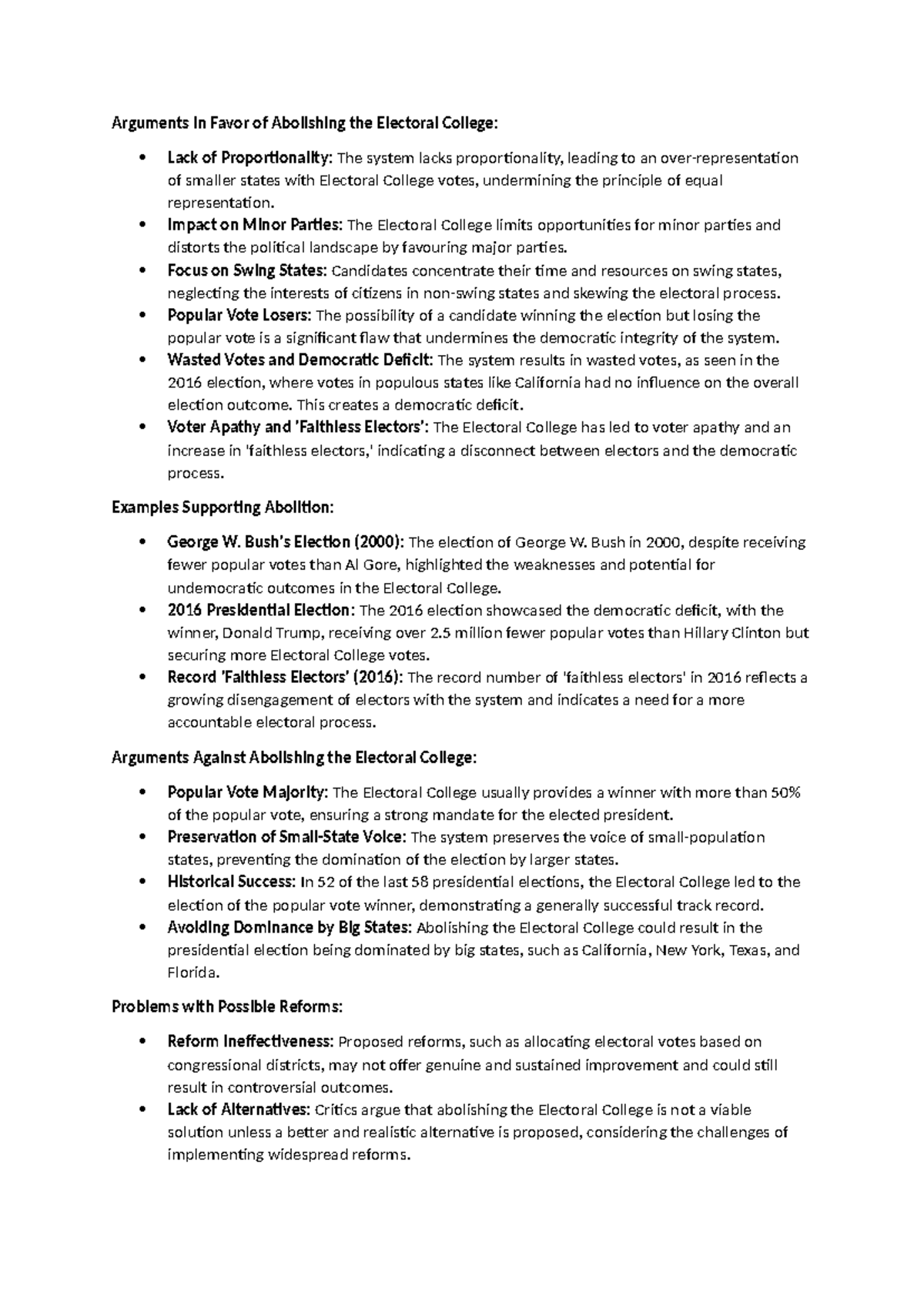 Debate on Abolishing the Electoral College: Arguments For & Against ...