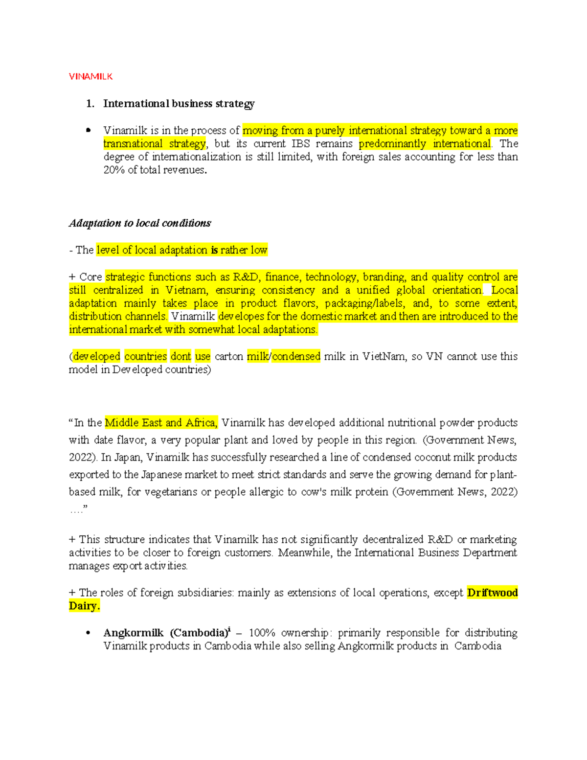 International Business Strategy of Vinamilk: A Transnational Shift ...