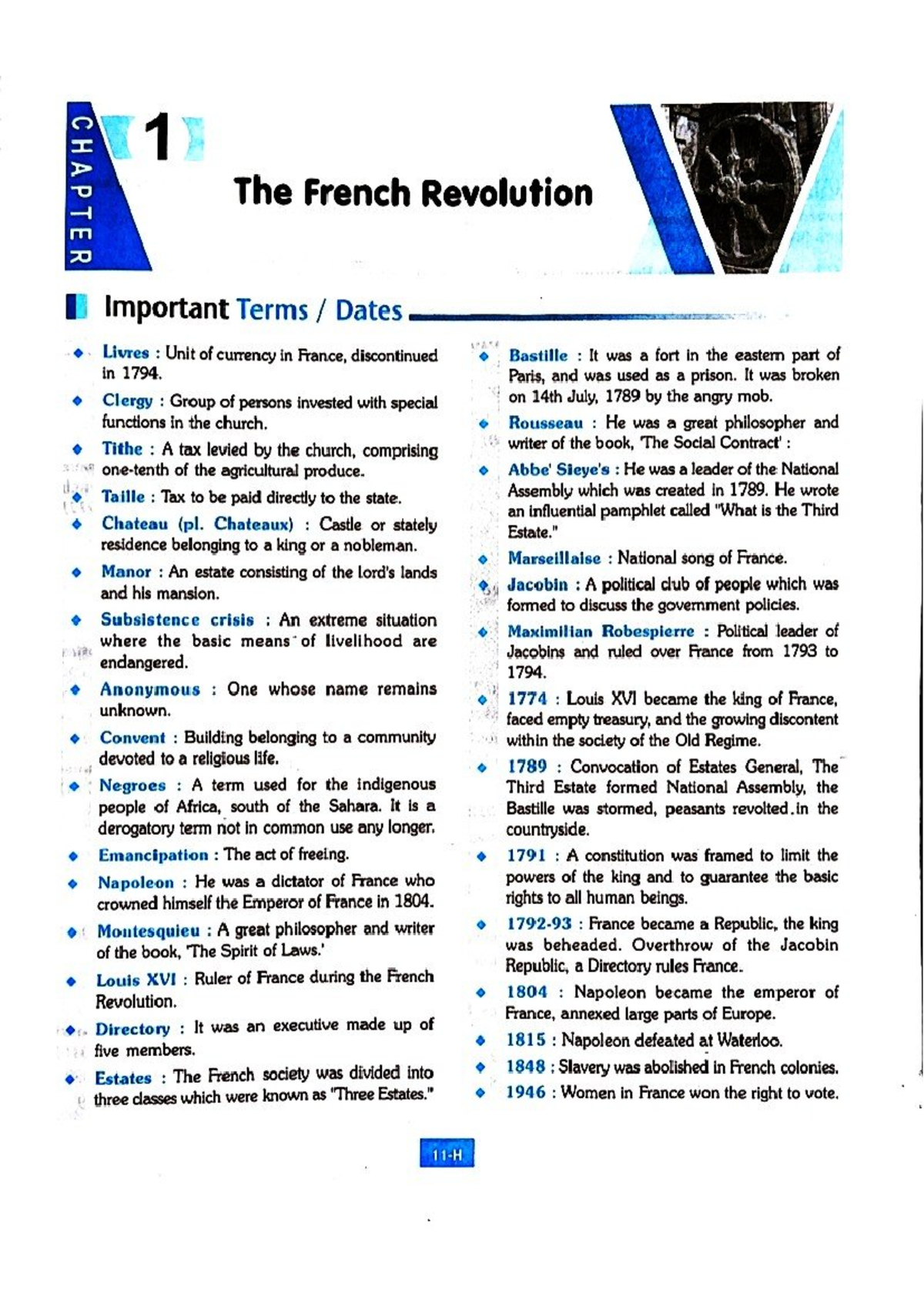 CHAPTER 1: Key Terms and Dates of the French Revolution - Studocu