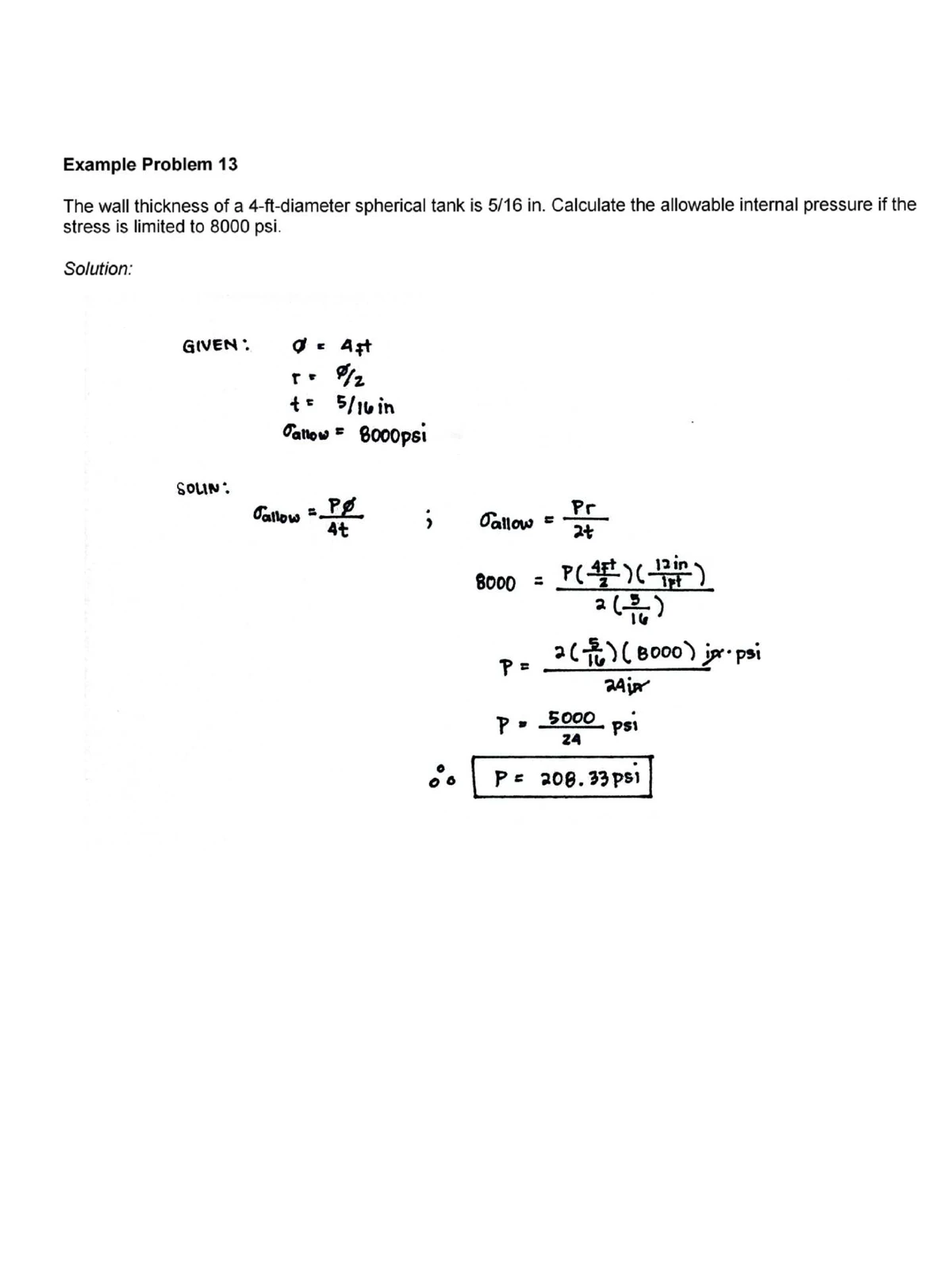 Strema - Mechanics: Example Problems on Pressure Vessels and Stresses ...