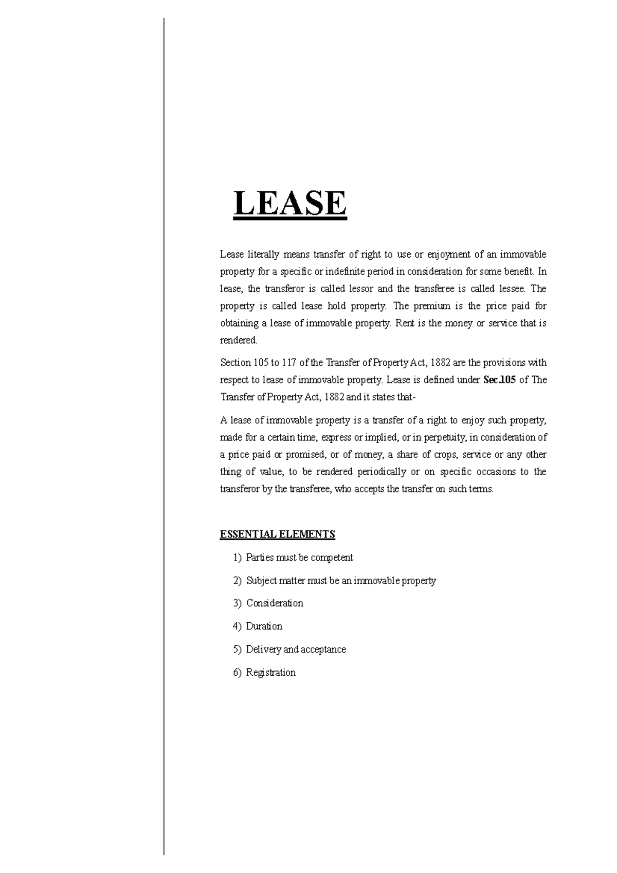 PPL9 - Lease Principles in Property Law Notes for LLB - Studocu