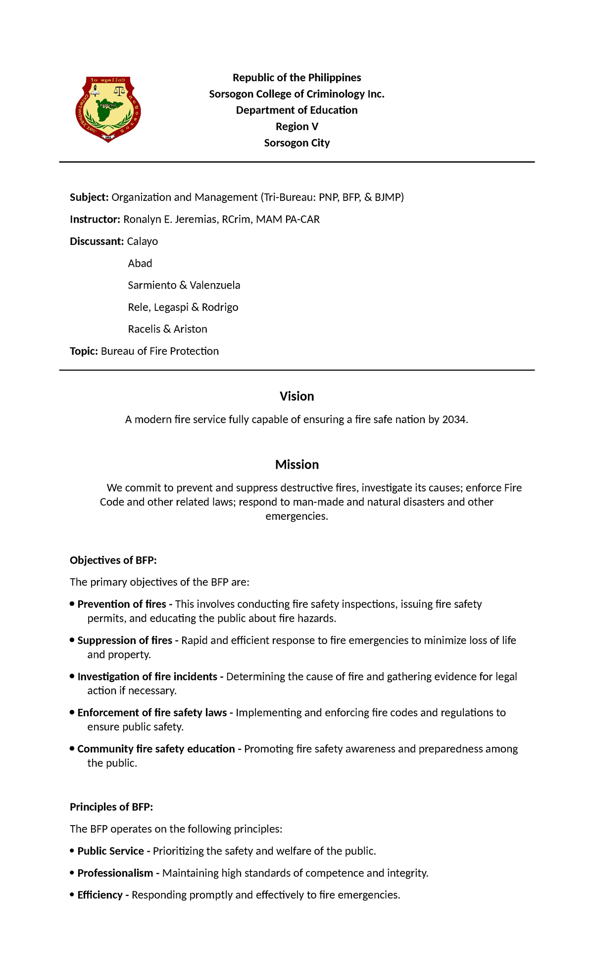 TRI Bureau Report compilation PNP 1 - Republic of the Philippines ...