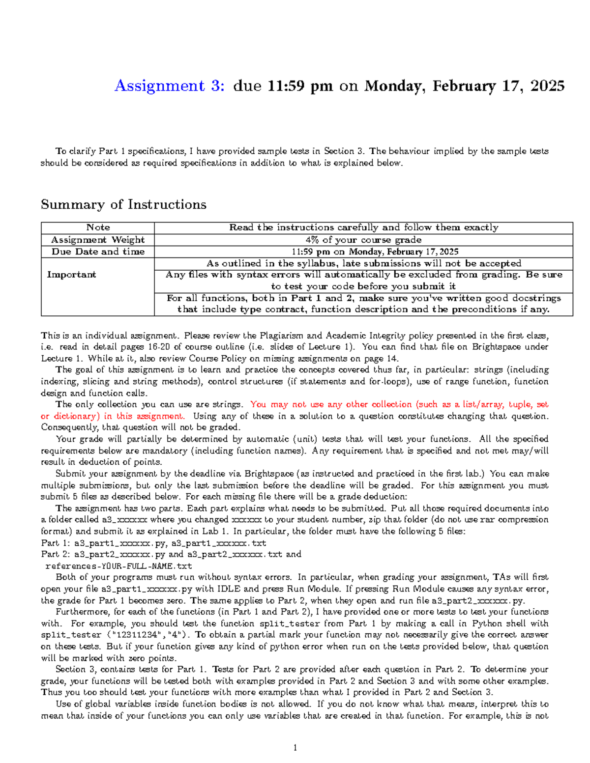 A3: Assignment 3 Specifications and Submission Guidelines - Studocu