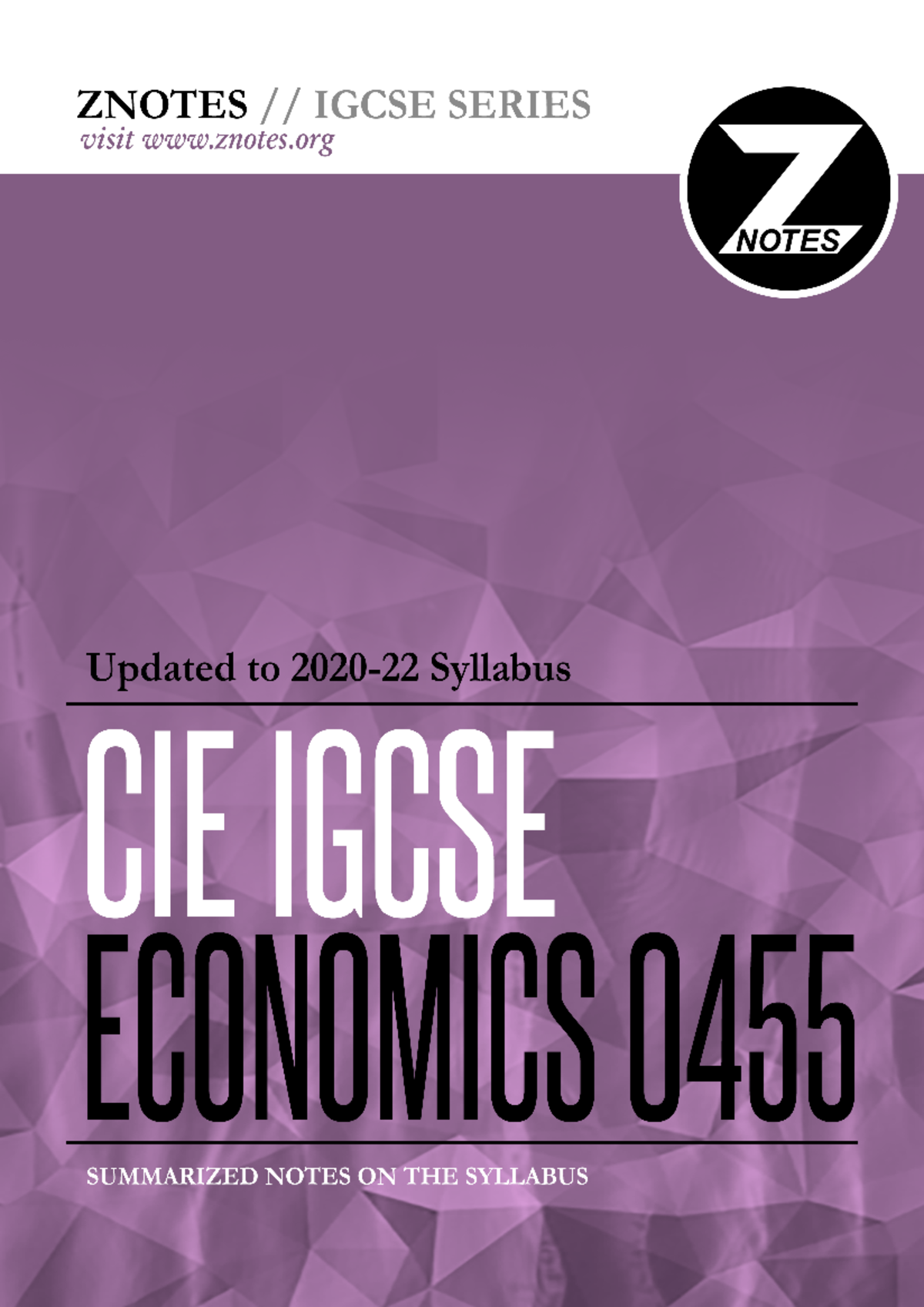 CIE IGCSE Economics 0455 Theory Revision Notes Version 3 - Studocu
