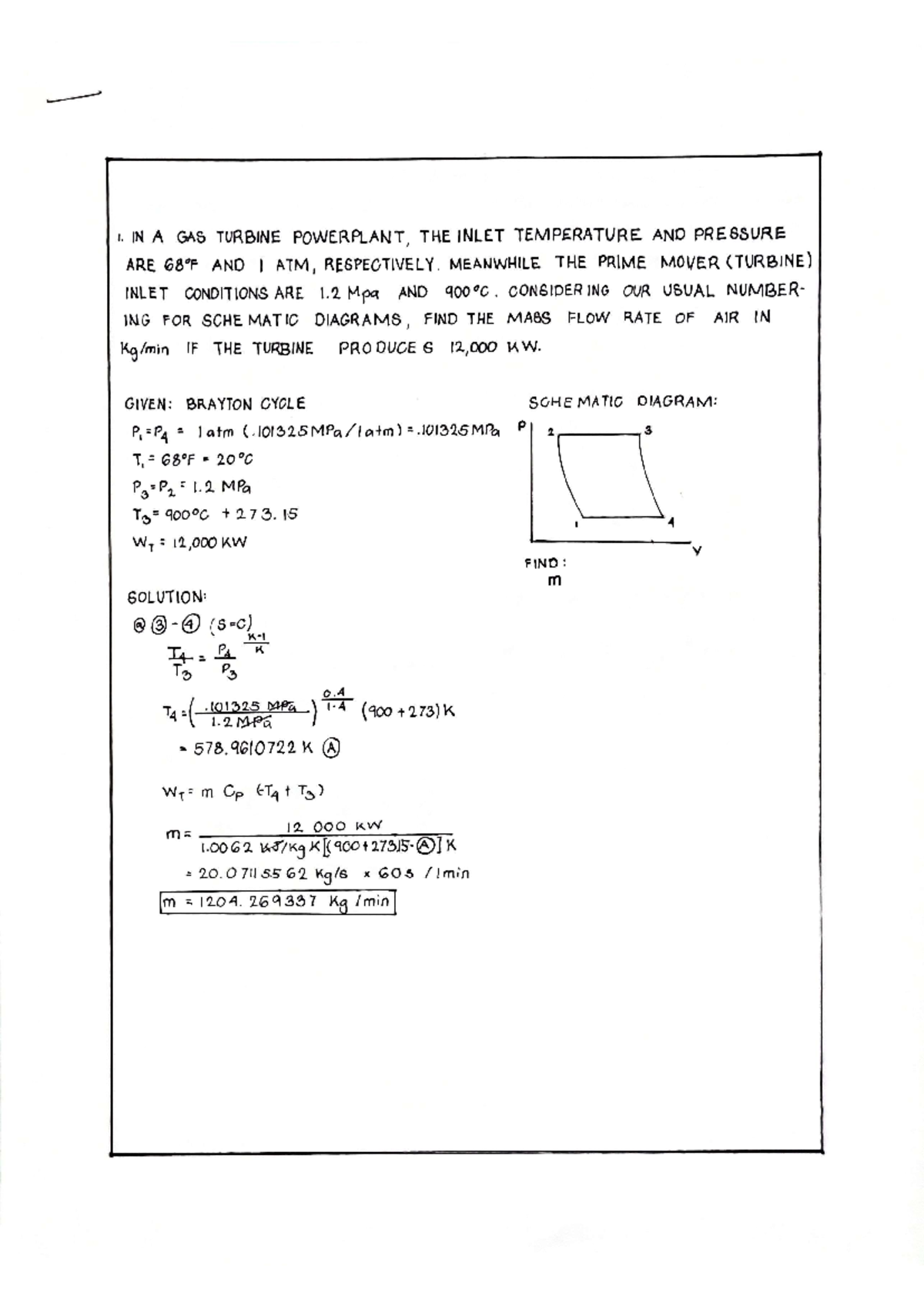ET 420: Power Cycles Combustion Problem Set Analysis and Solutions ...