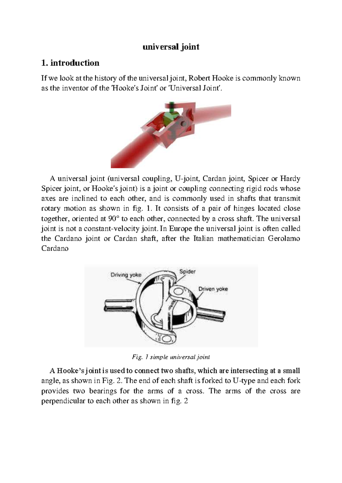 Hooke’s Joints and Universal Coupling Notes (ENG 101) - Studocu