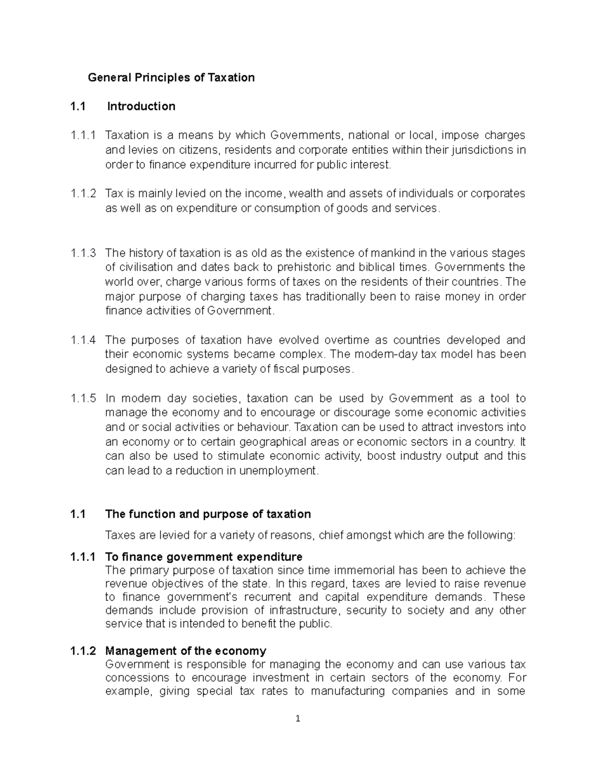 General Principles of Taxation: Understanding Tax Structure & Functions ...